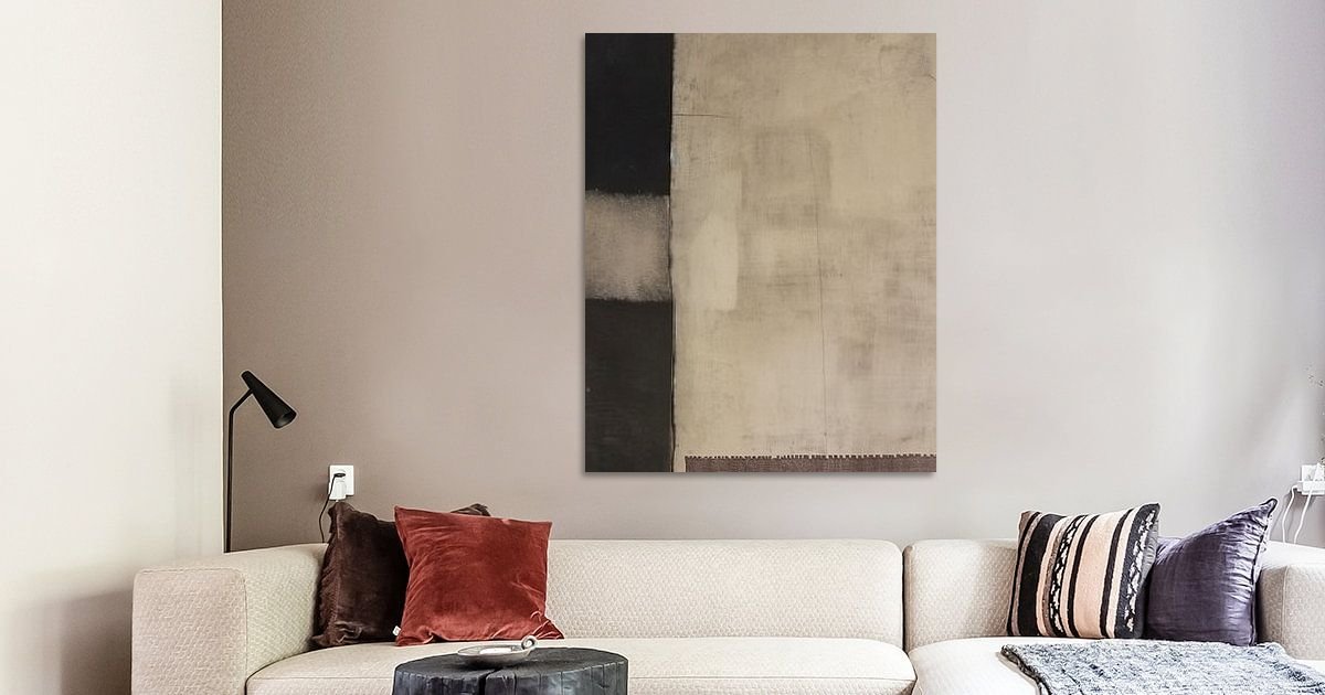 Modern abstract in aardetinten van Studio Allee op canvas, behang en meer